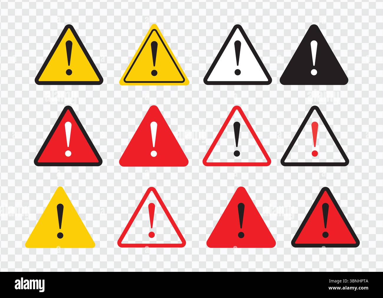 "Collection of Warning and Caution Triangle and Circle Symbols Stock ...