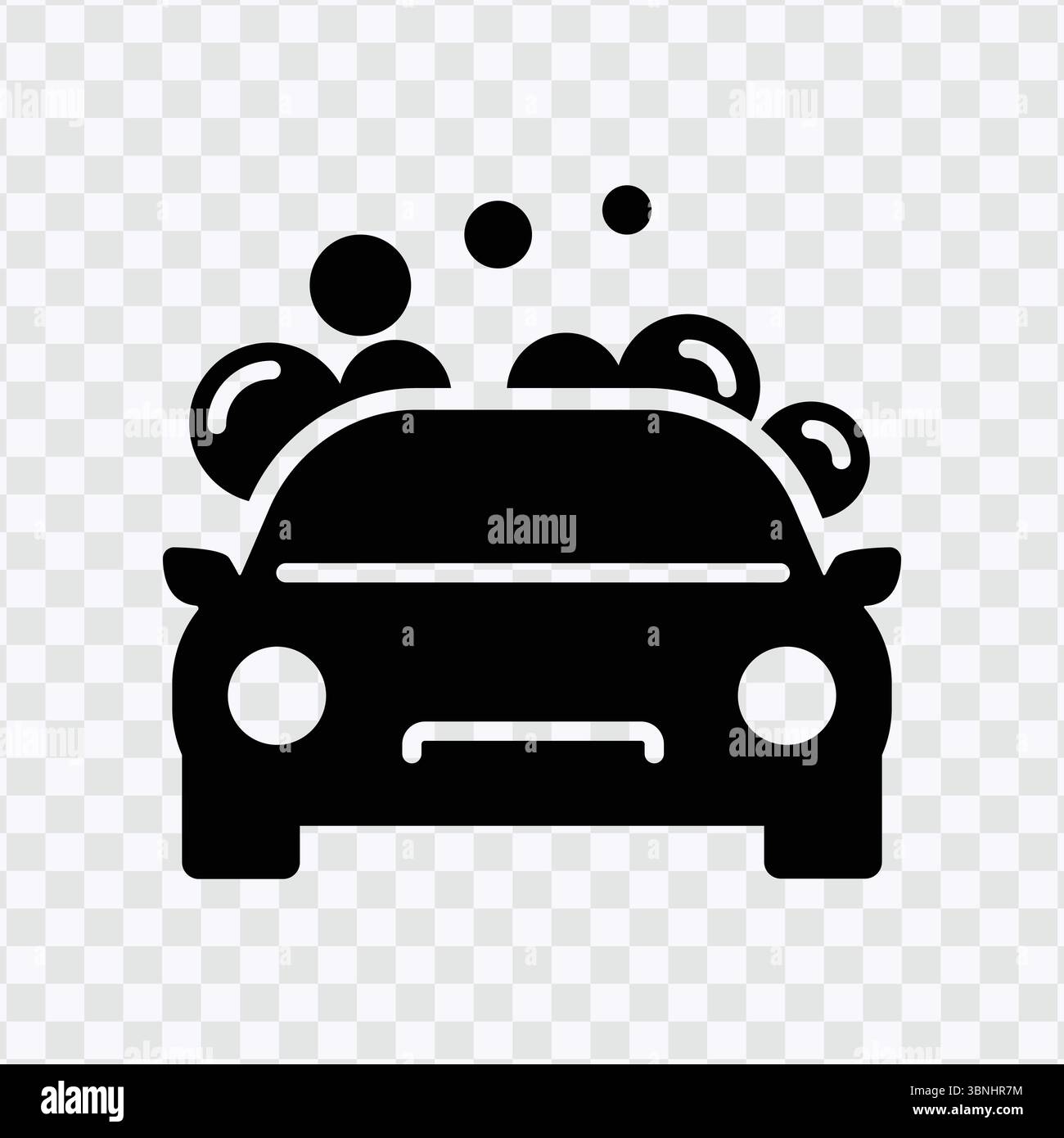 "Car Wash Icon - Vehicle Cleaning with Bubbles Symbol Stock Vector ...