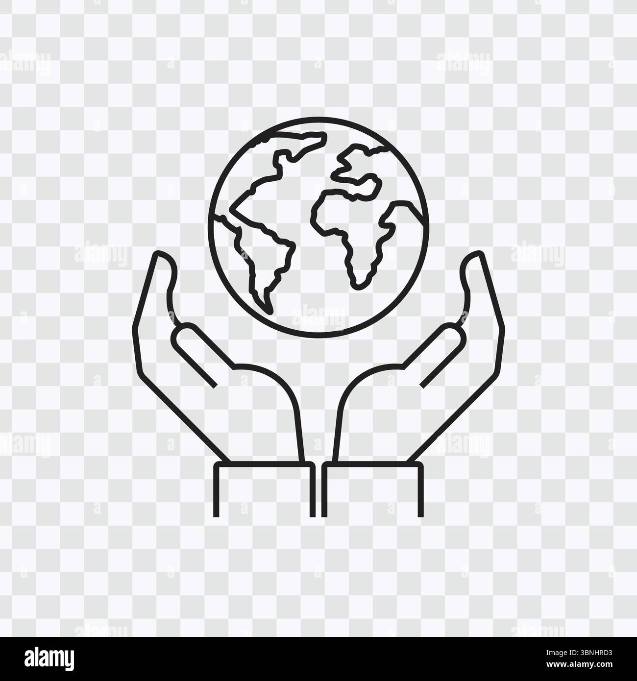 World in hands icon Stock Vector Images - Alamy
