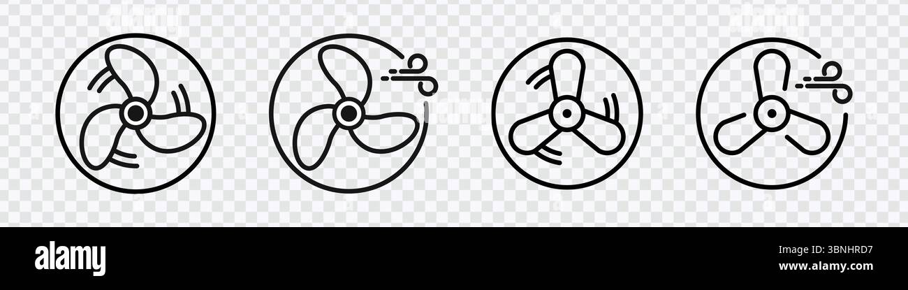 "Fan Icons Collection - Blades and Circular Designs for Cooling and ...