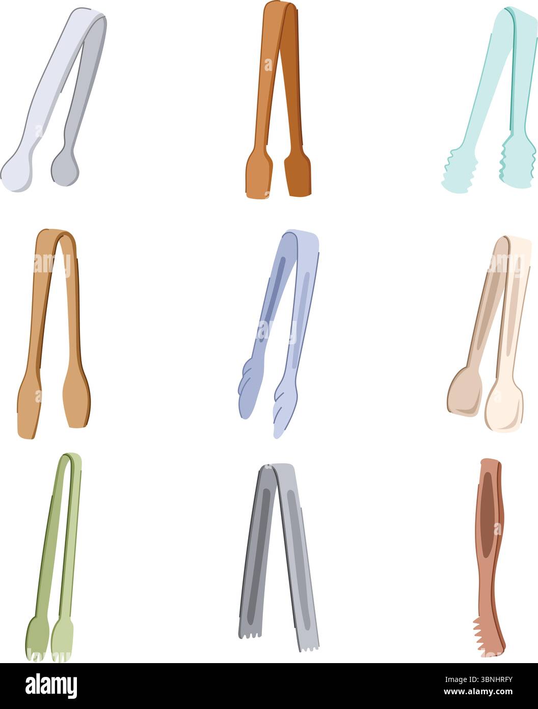 sugar cube tongs set cartoon vector illustration Stock Vector Image ...