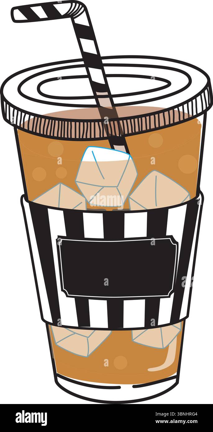 Kawaii coffee cup ice Stock Vector Images - Alamy