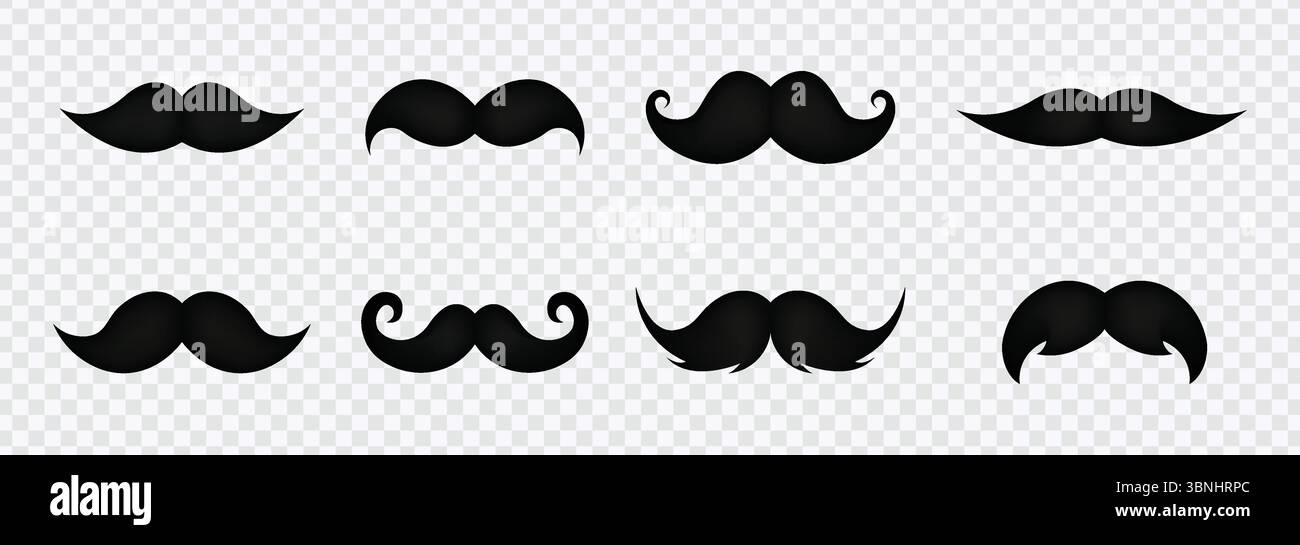 "Mustache Icons Collection - Different Styles and Shapes Stock Vector ...