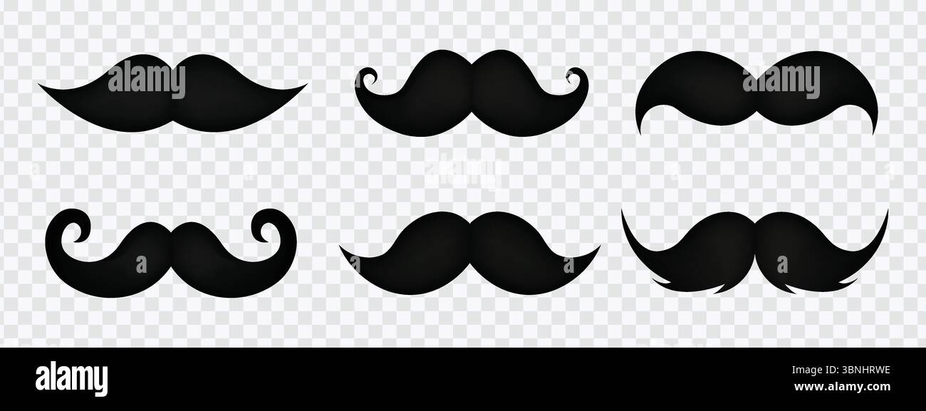 "Mustache Icons Collection - Different Styles and Shapes Stock Vector ...