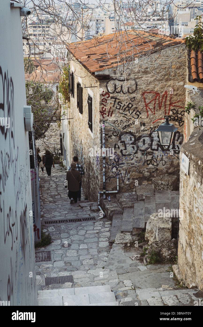 Plaka alleys, Athens ,Greece Stock Photo - Alamy