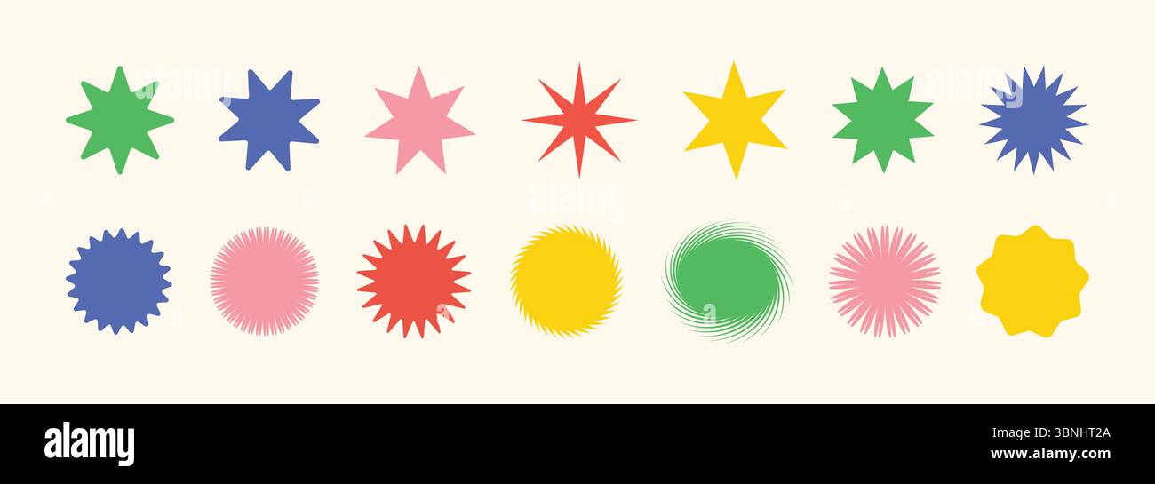 Pattern collection colorful shapes Stock Vector Images - Alamy