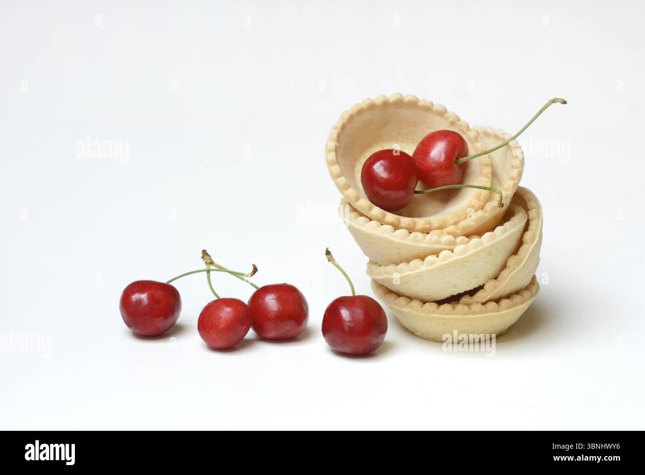 Tartelette, pre-made tartlet base with cherries, sweet cherry Stock ...