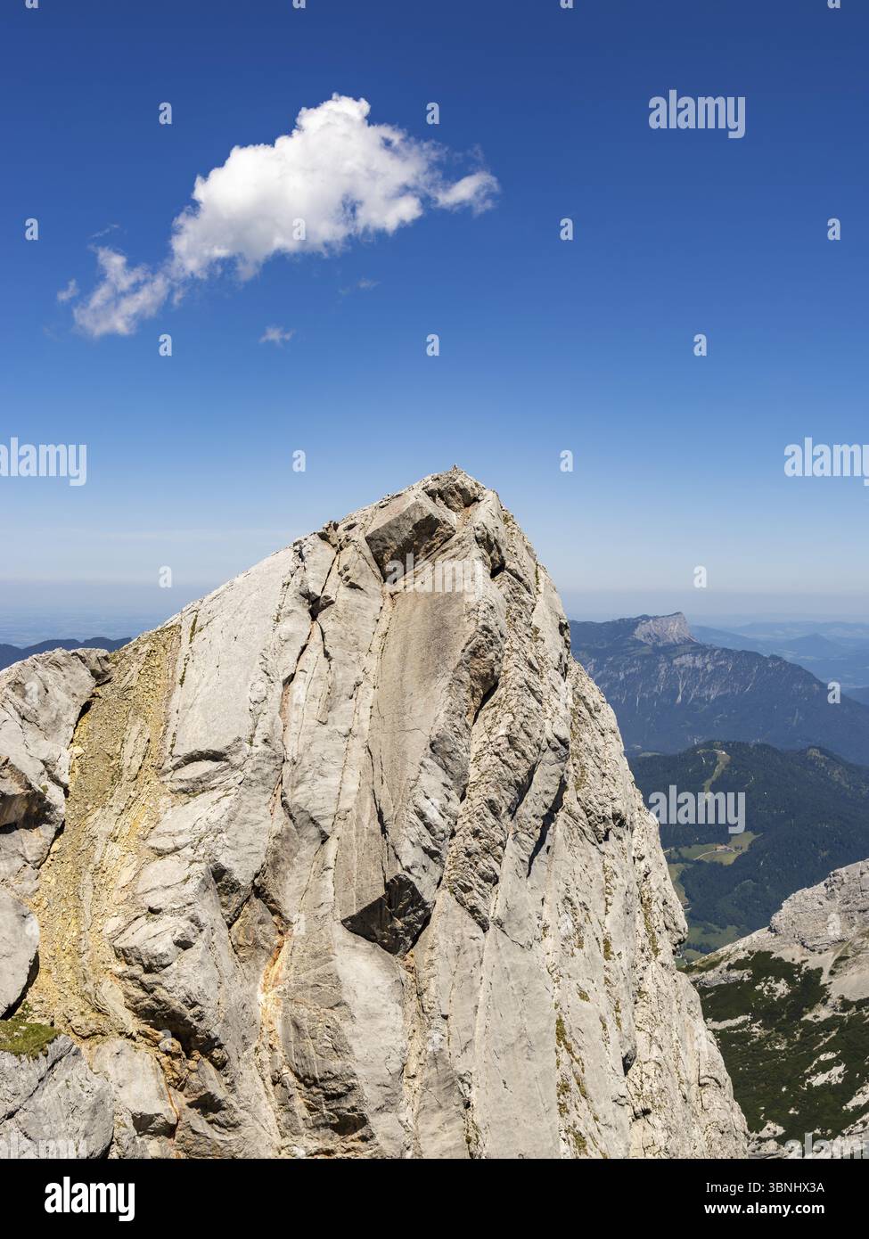 Summit of the Rotpalfen, Untersberg in the background, Berchtesgaden ...