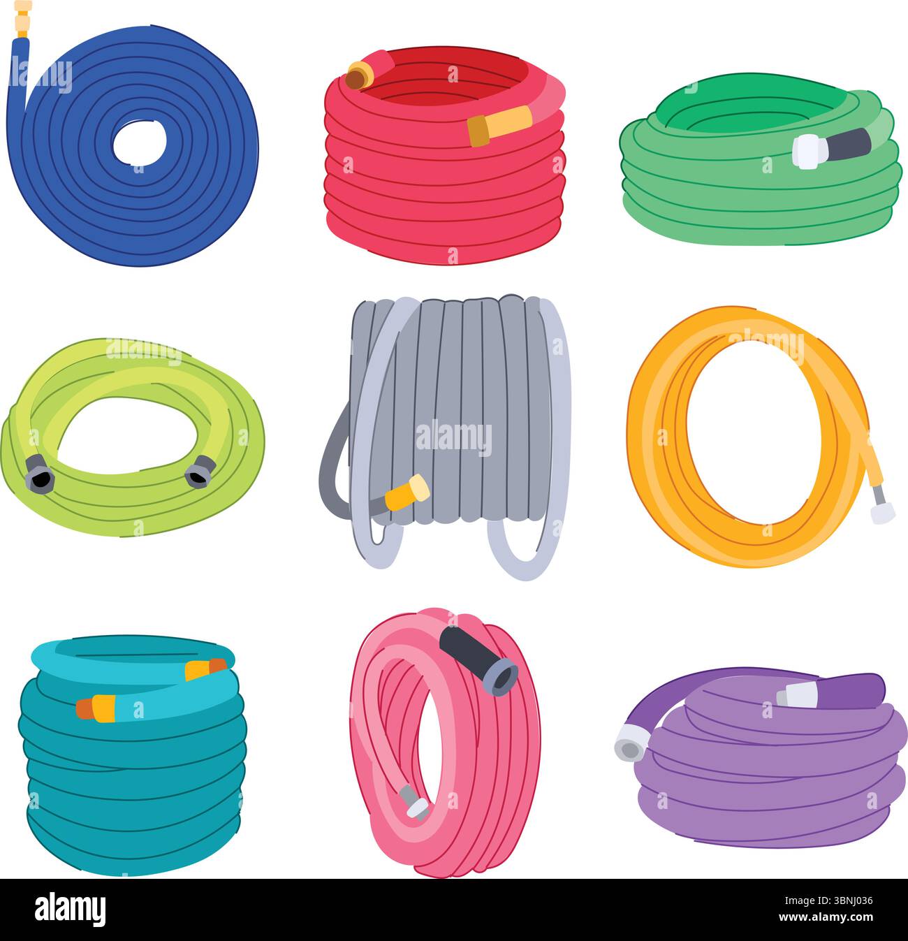 garden hose set cartoon vector illustration Stock Vector Image & Art ...