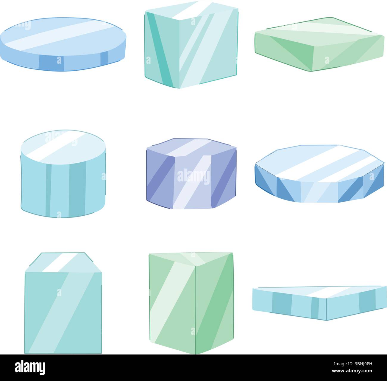 glass plarform set cartoon vector illustration Stock Vector Image & Art ...