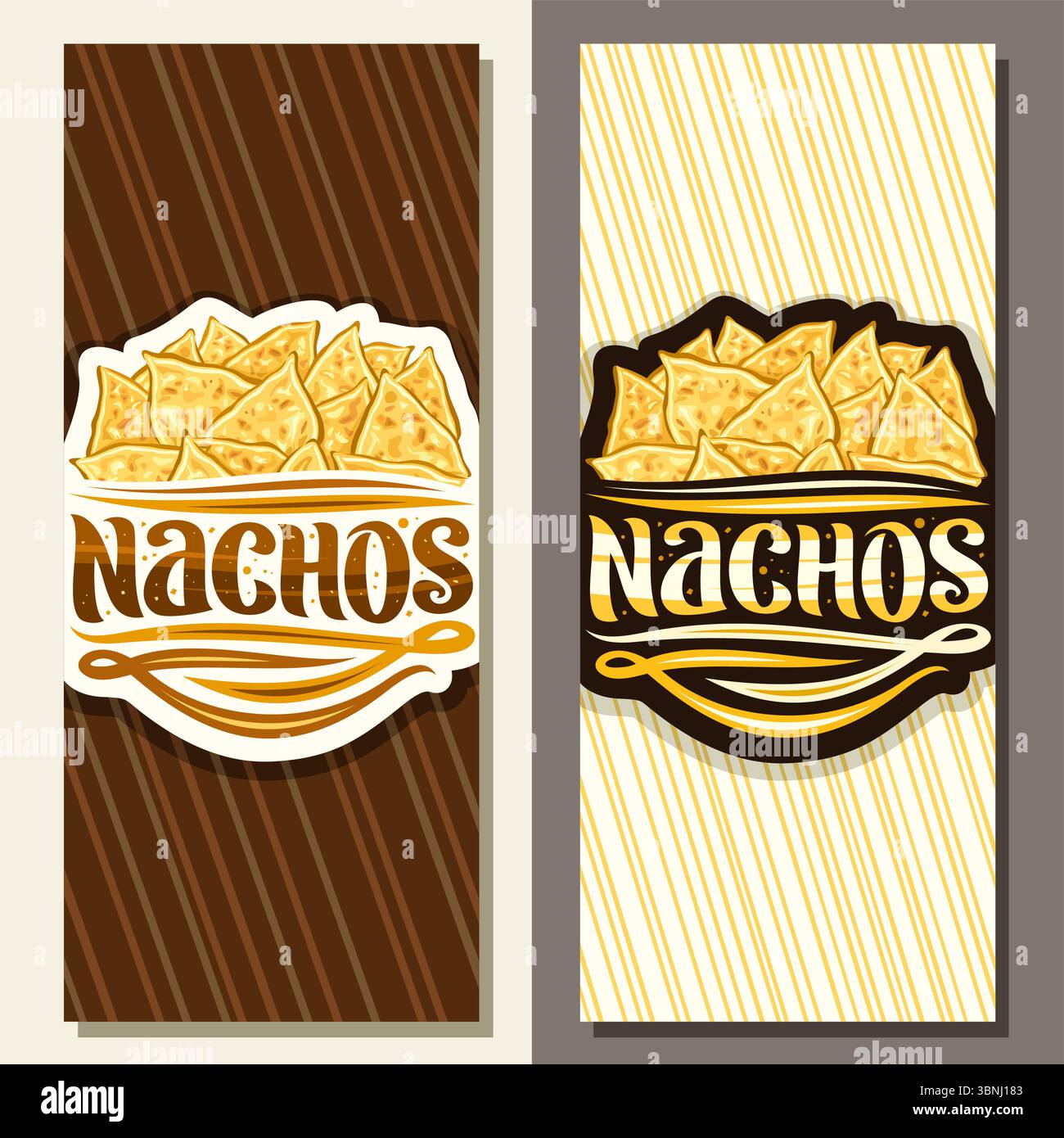 Vector vertical layouts for Nachos with copyspace for ad, illustration ...