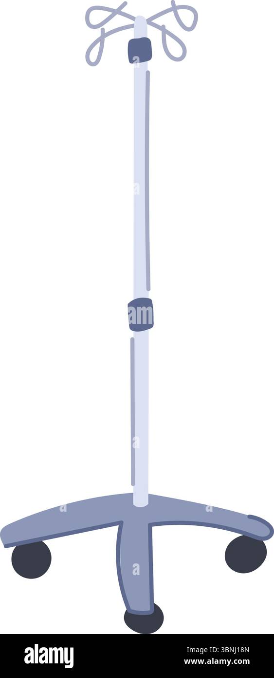 clinic hydration iv drip stand cartoon vector illustration Stock Vector ...