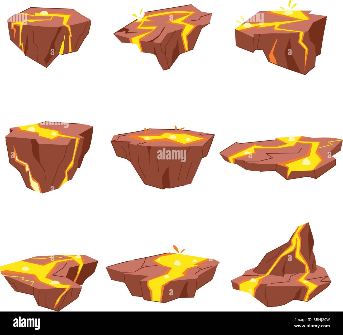 lava platform set cartoon vector illustration Stock Vector Image & Art ...