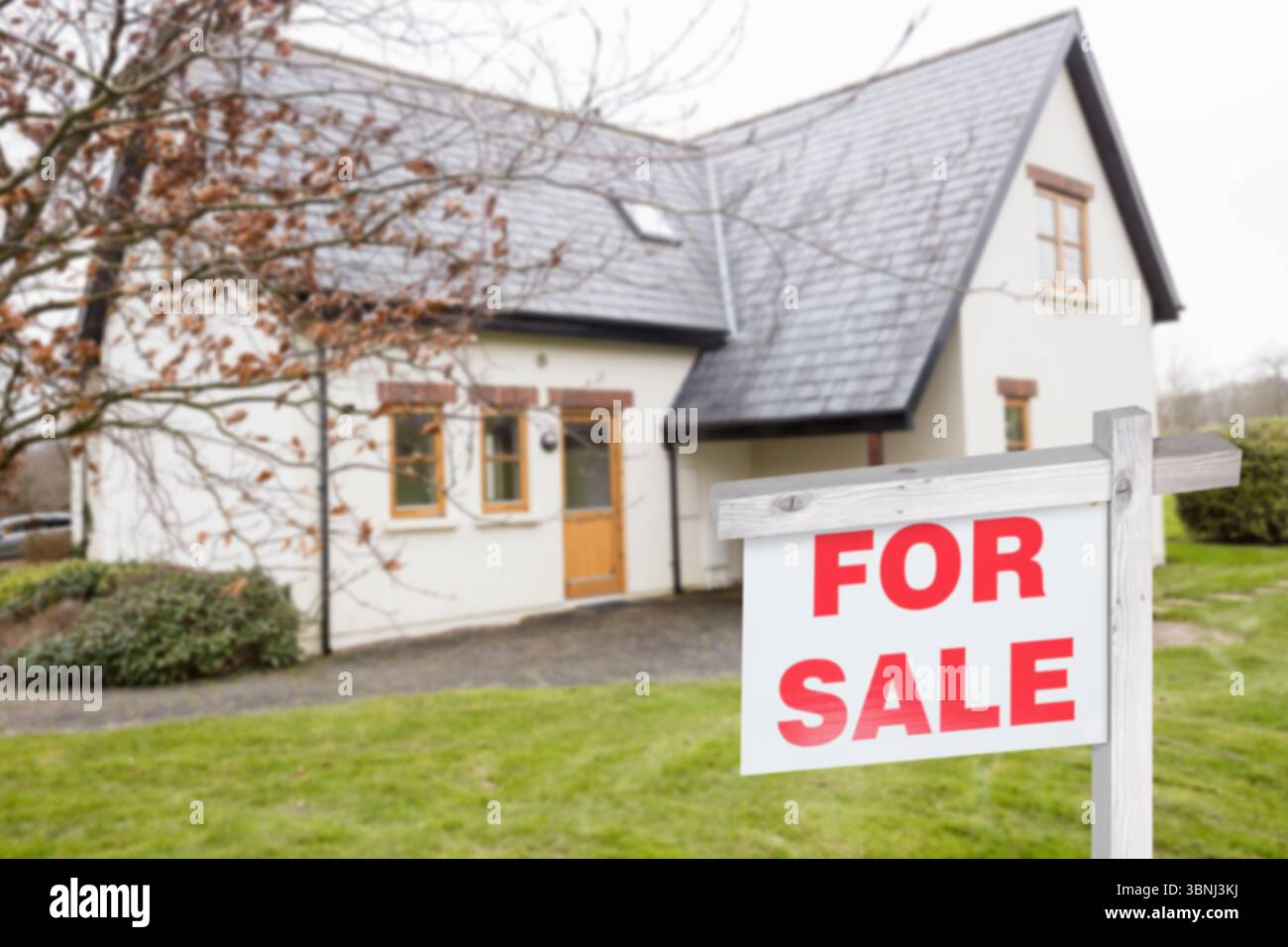 Residential structure with for sale signboard Stock Photo - Alamy