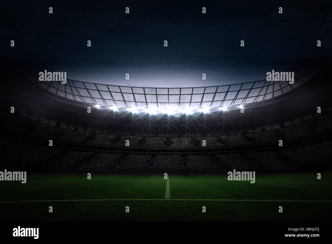 Large football stadium under night sky Stock Photo - Alamy
