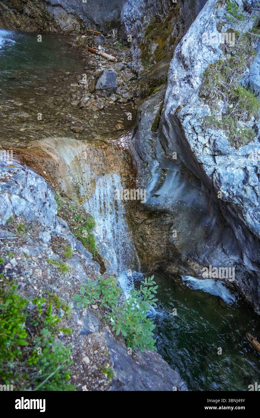 Silverton Falls in the Bow Valley at Castle Junction in Banff National ...