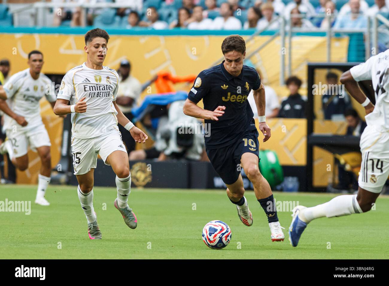 Miami, Florida - July 1: Arda Guler of Real Madrid and Kenan Yildiz of ...