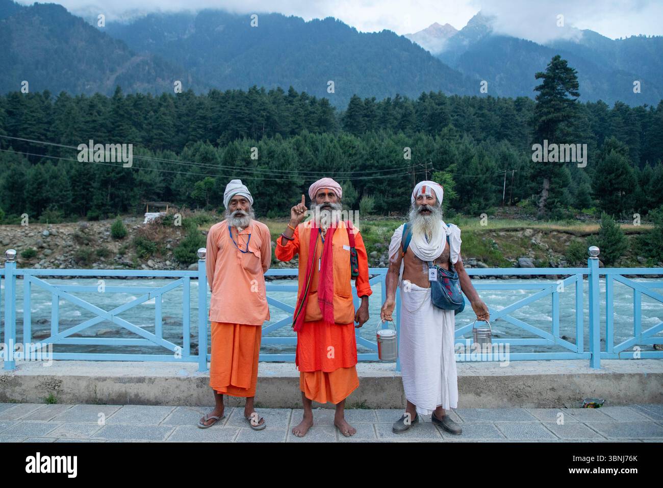 Sadhus or Hindu holy men gesture during the annual pilgrimage to the ...