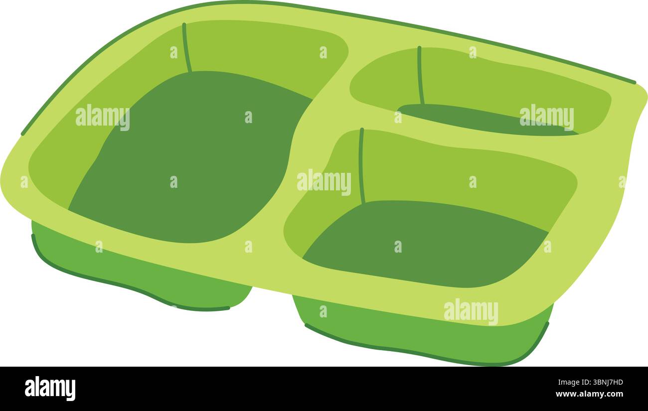 serving multi section meal tray cartoon vector illustration Stock ...