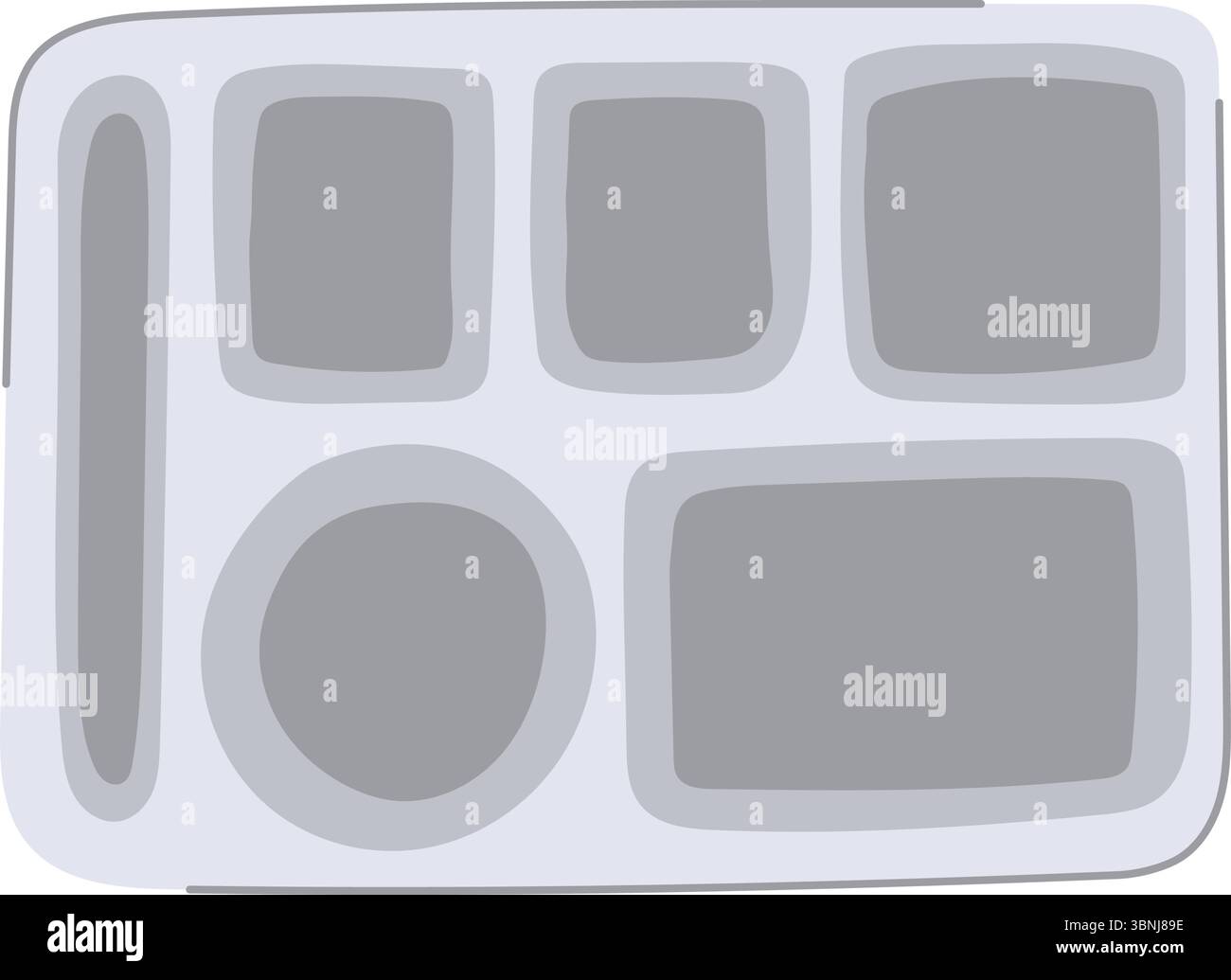 plastic multi section meal tray cartoon vector illustration Stock ...