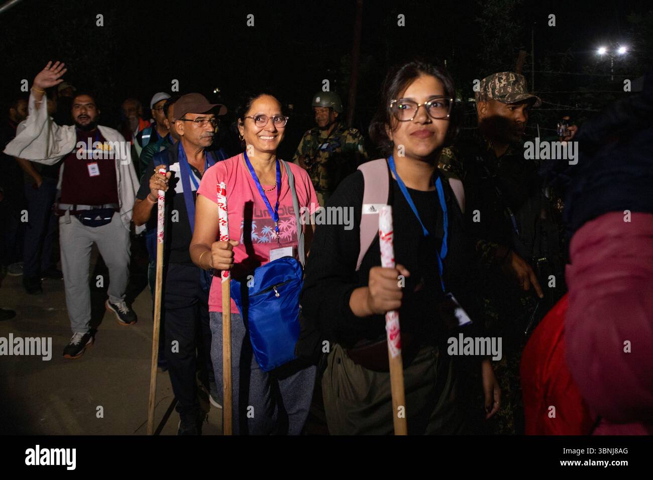 Hindu pilgrims leave base camp during the annual pilgrimage to the ...