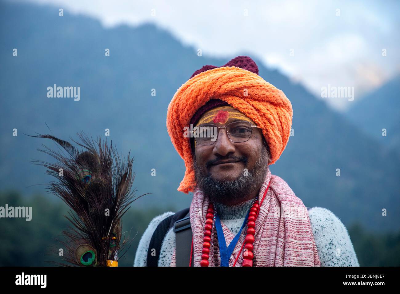A Sadhu or Hindu holy man seen during the annual pilgrimage to the ...
