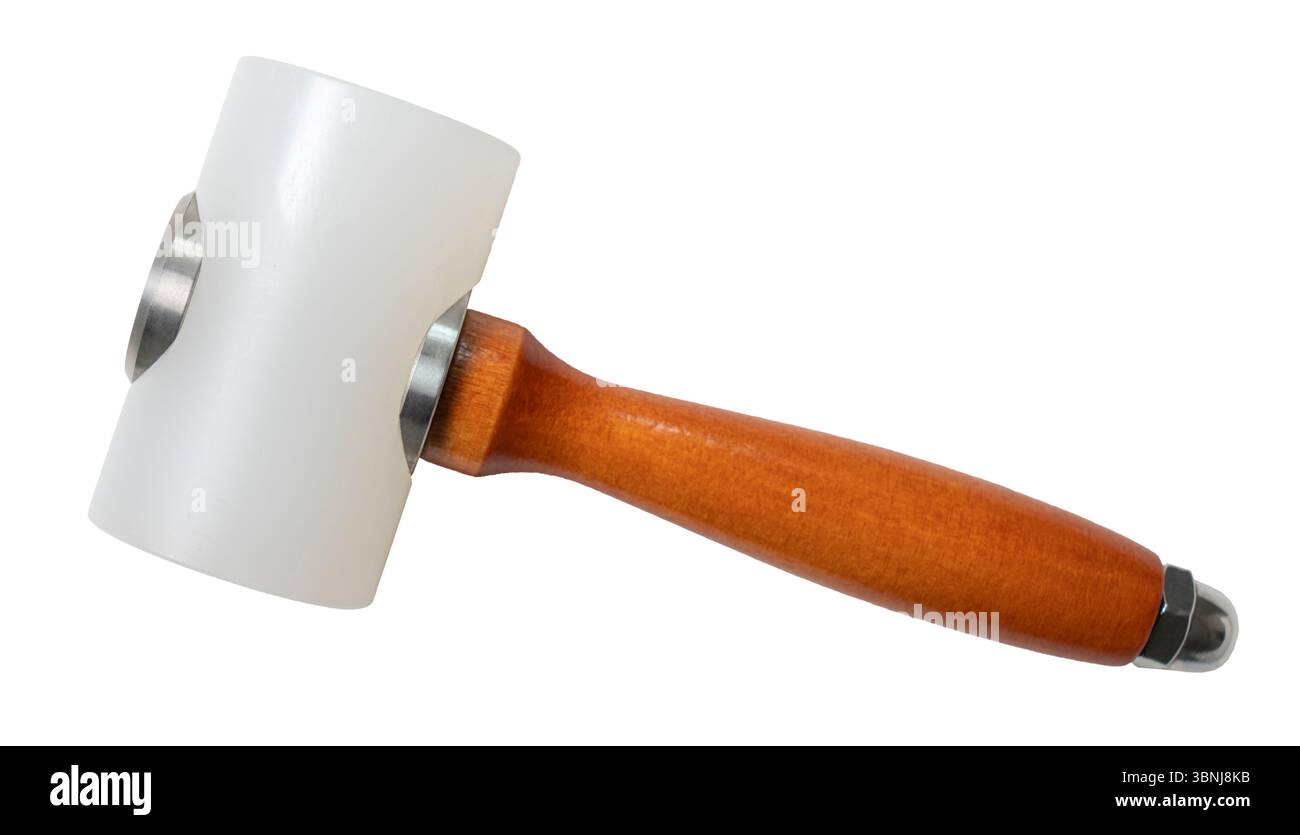 leather hammer new tool close up on white background Stock Photo - Alamy