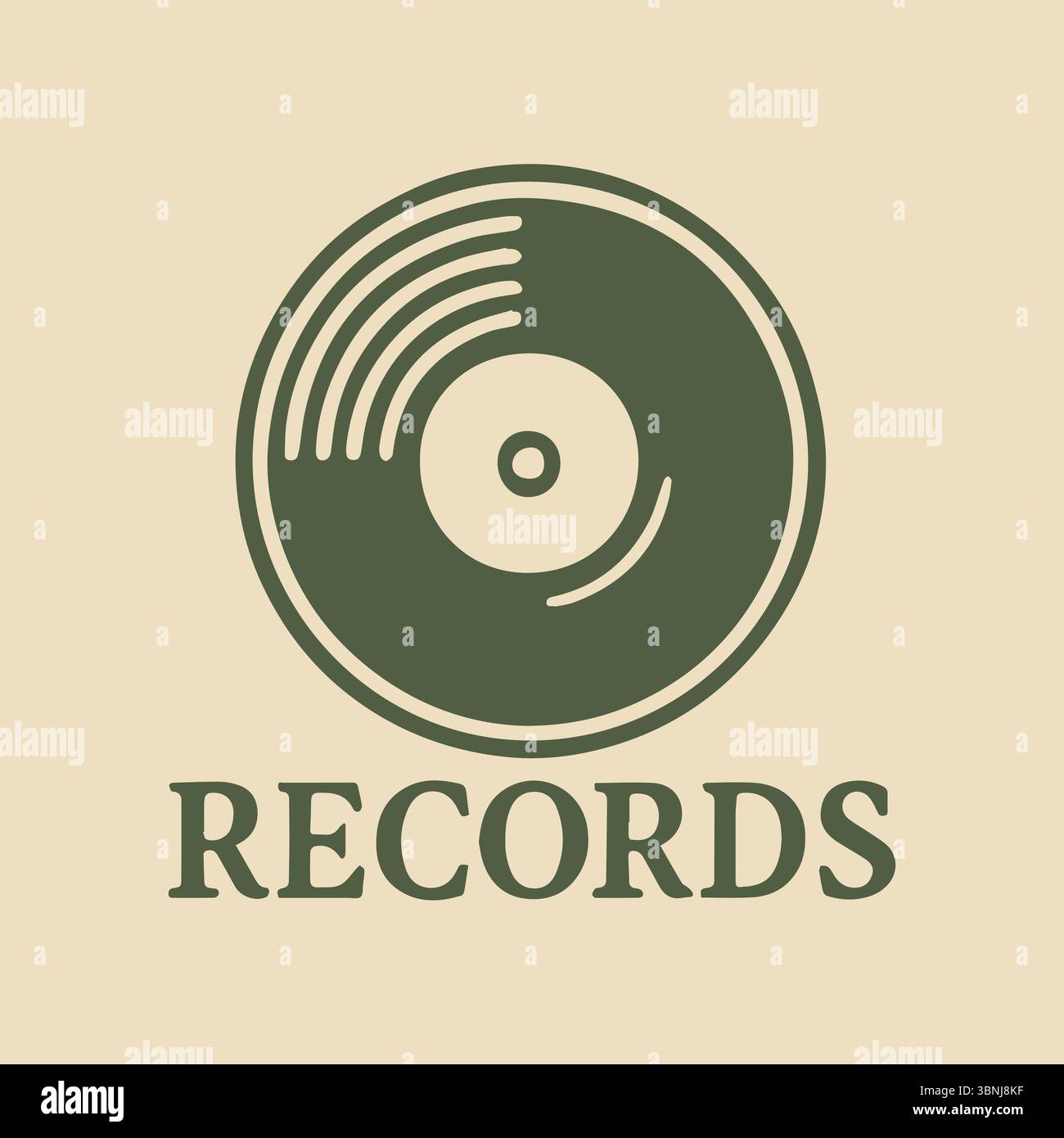 Vintage Record Store Logo Design Retro Music Business Presentation ...