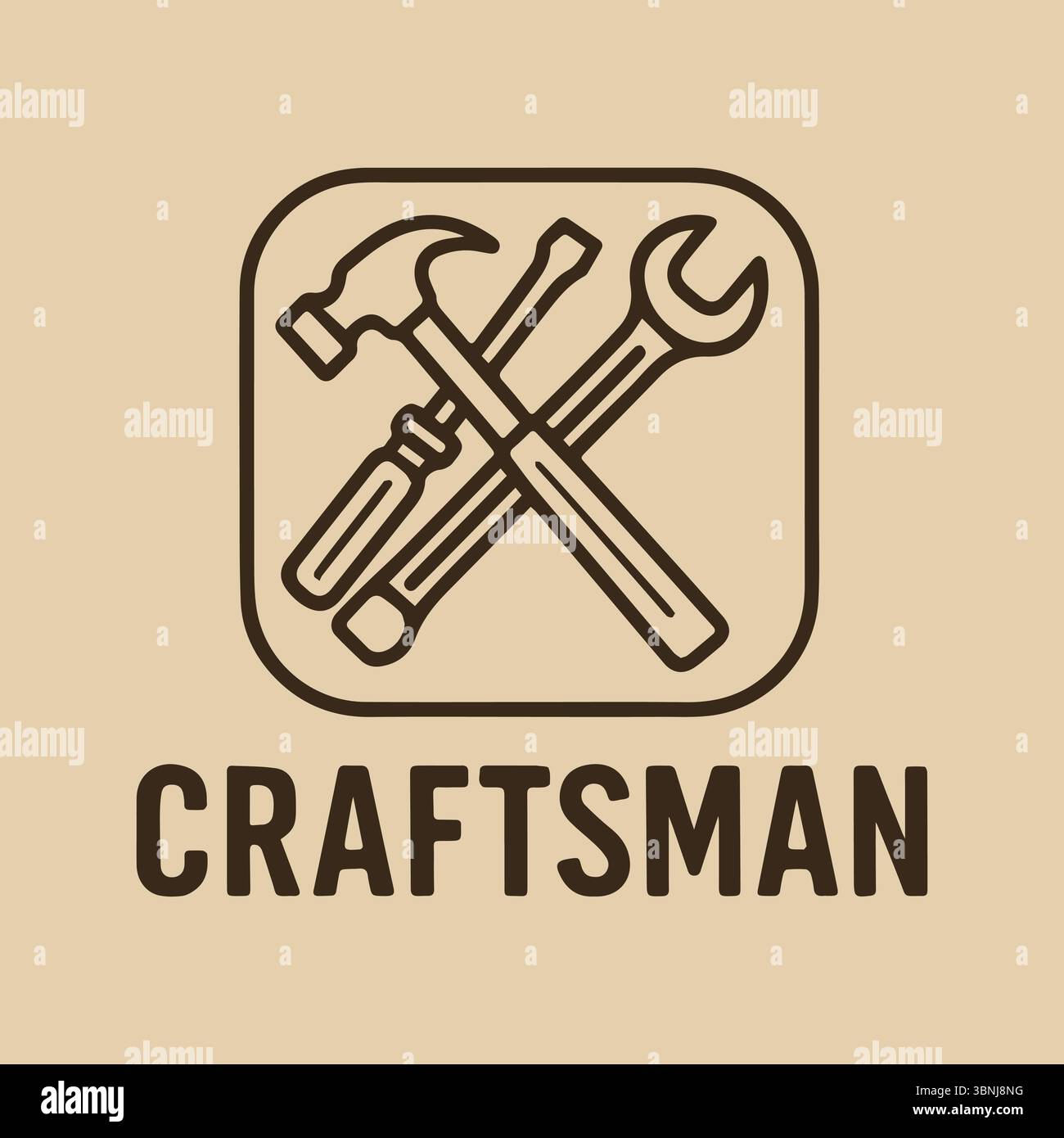 Craftsman Logo with Hammer Screwdriver and Wrench Emblem Design Stock ...