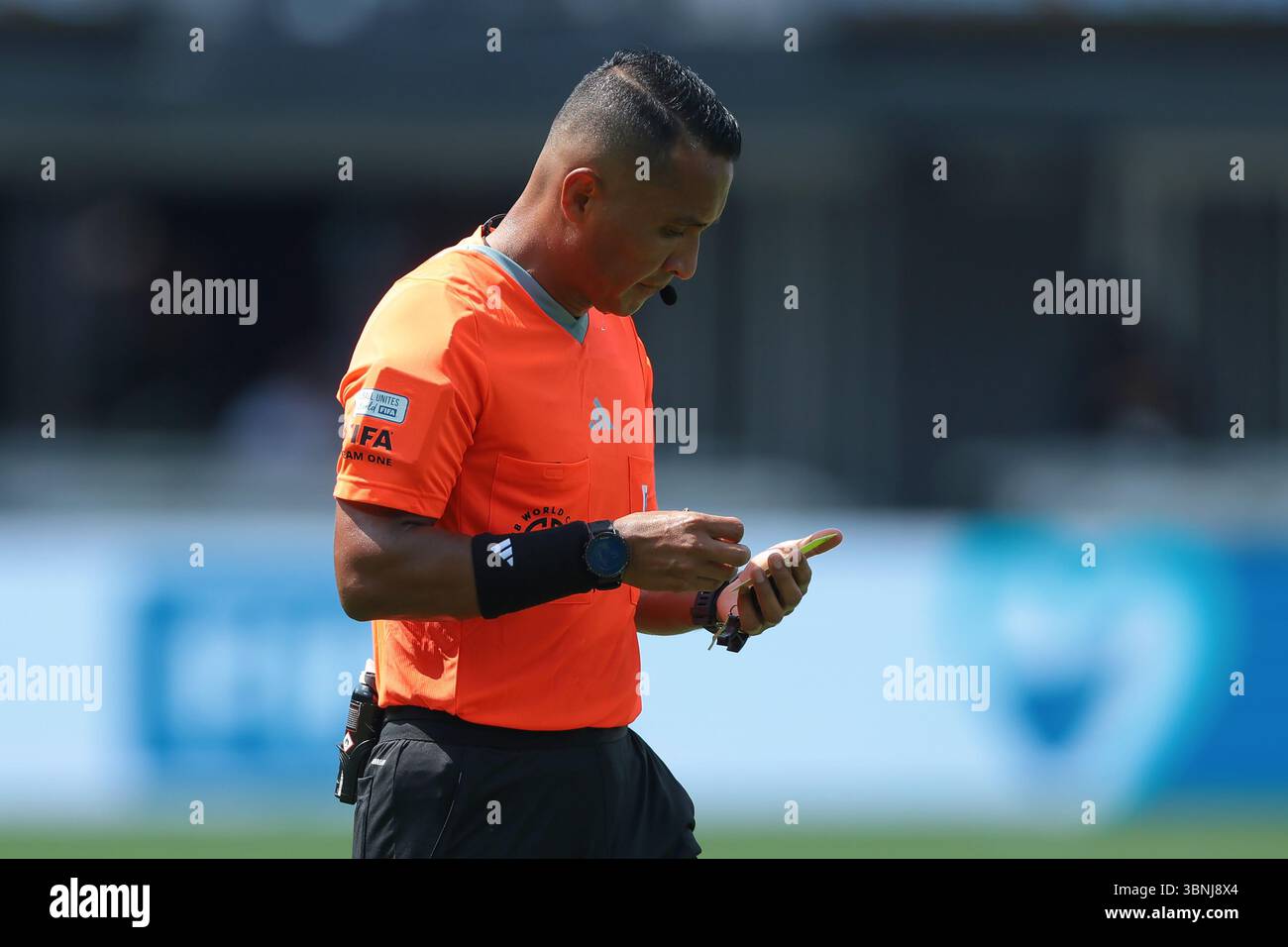 Charlotte, USA. 30th June, 2025. The Referee Ivan Barton of El Salvador ...