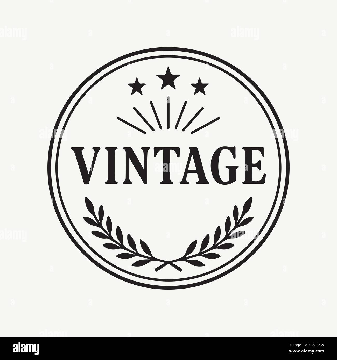 Elegant Vintage Inspired Logo Design with Star Accents and Laurel ...