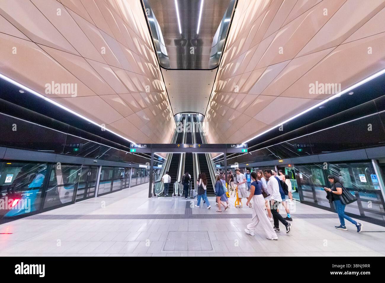The modern driverless 'Sydney Metro' train line opened in 2024 and runs ...
