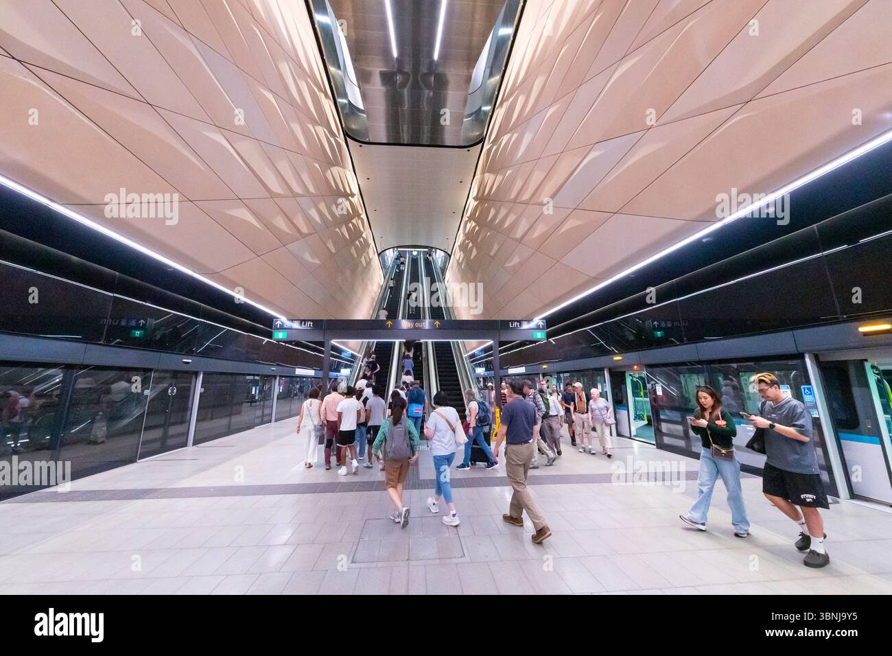 The modern driverless 'Sydney Metro' train line opened in 2024 and runs ...