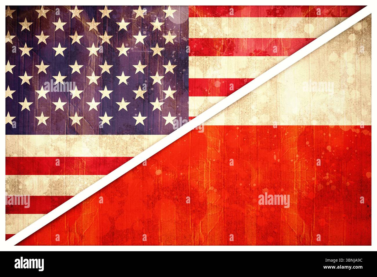 Poland and American flags Stock Photo - Alamy