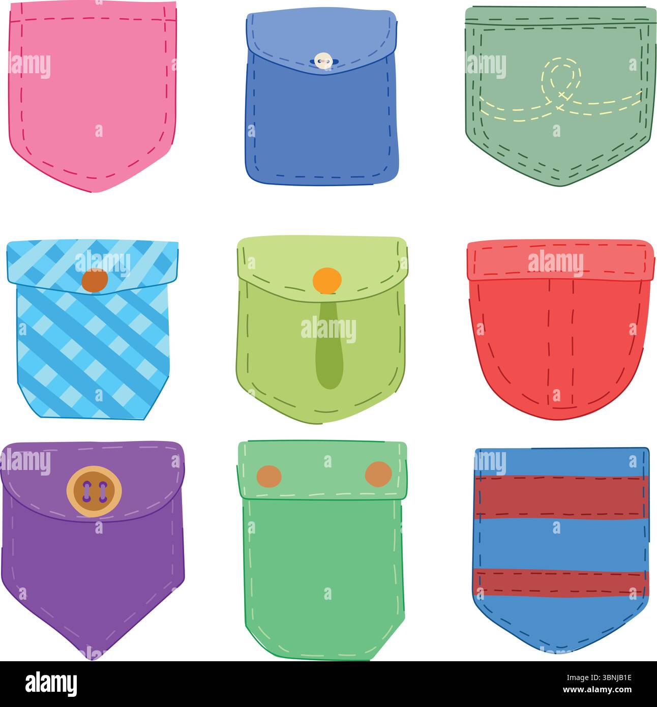 pocket set cartoon vector illustration Stock Vector Image & Art - Alamy