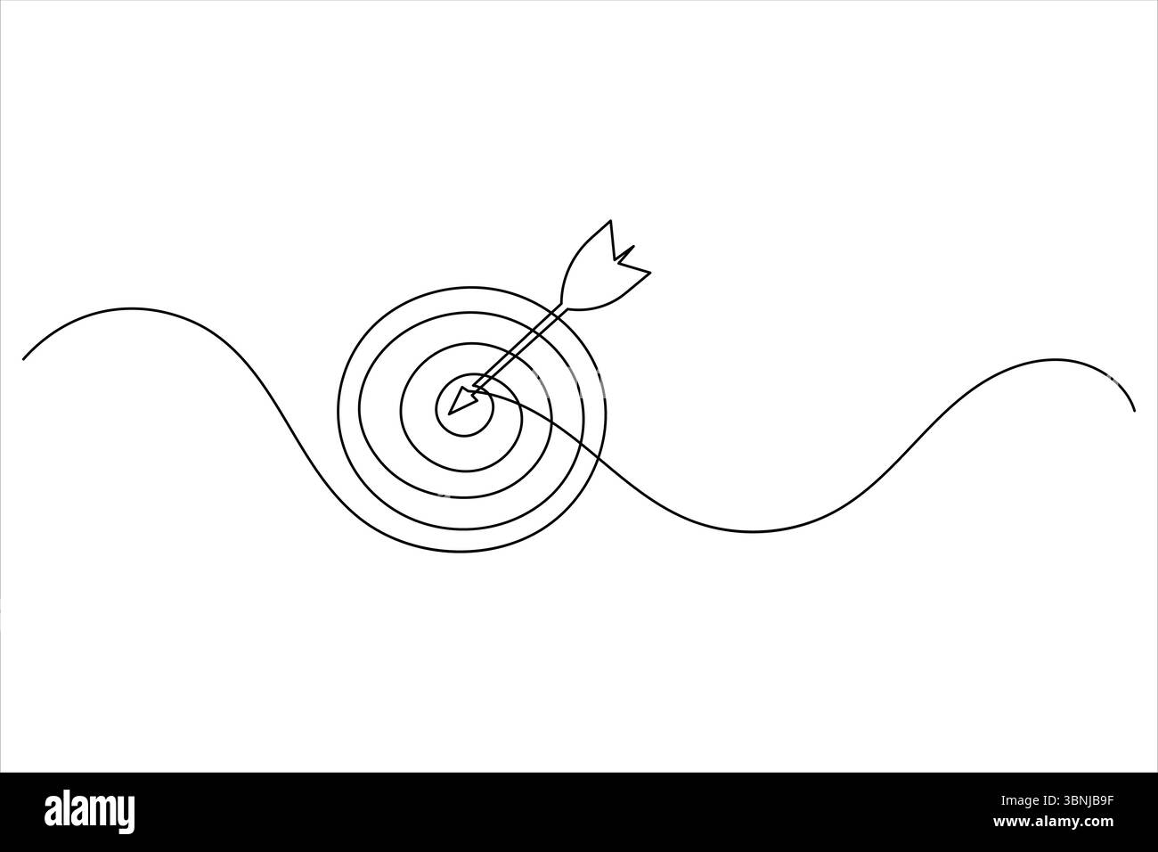 One line drawing target icon outline minimalist concept for marketing ...