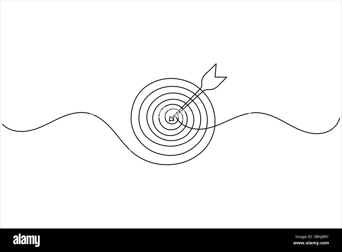 One line drawing target icon outline minimalist concept for marketing ...