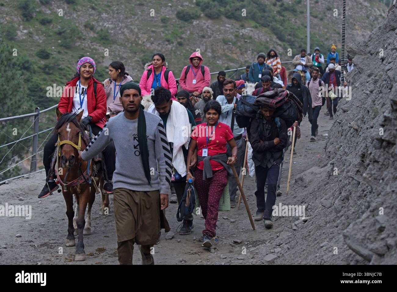 July 3, 2025, Ganderbal, Jammu And Kashmir, India: Hindu devotees make ...