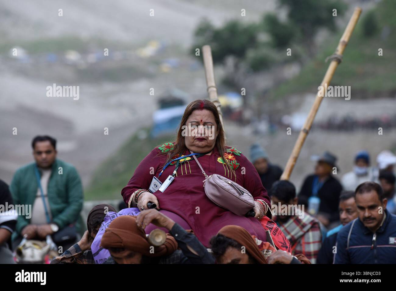 July 3, 2025, Ganderbal, Jammu And Kashmir, India: Hindu devotees make ...