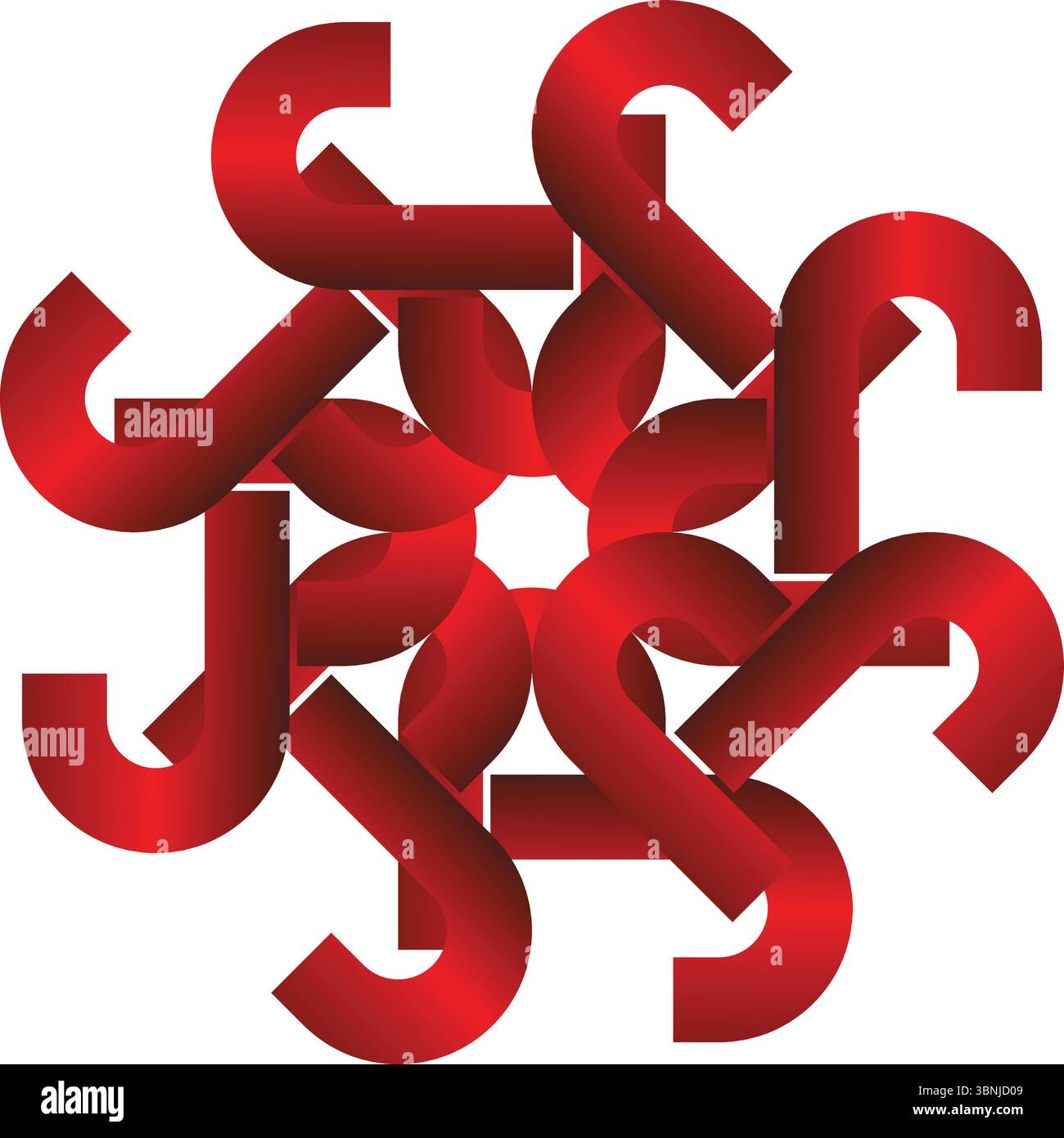 Striking design of geometric shapes in red Stock Vector Images - Alamy