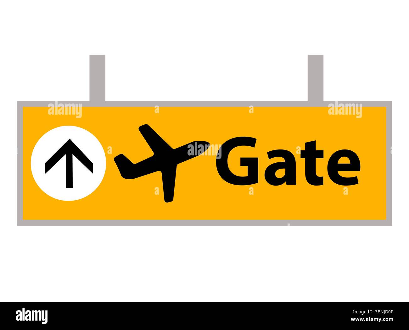 Airport gate sign board icon. Airport gate sign. Gate sign board in ...