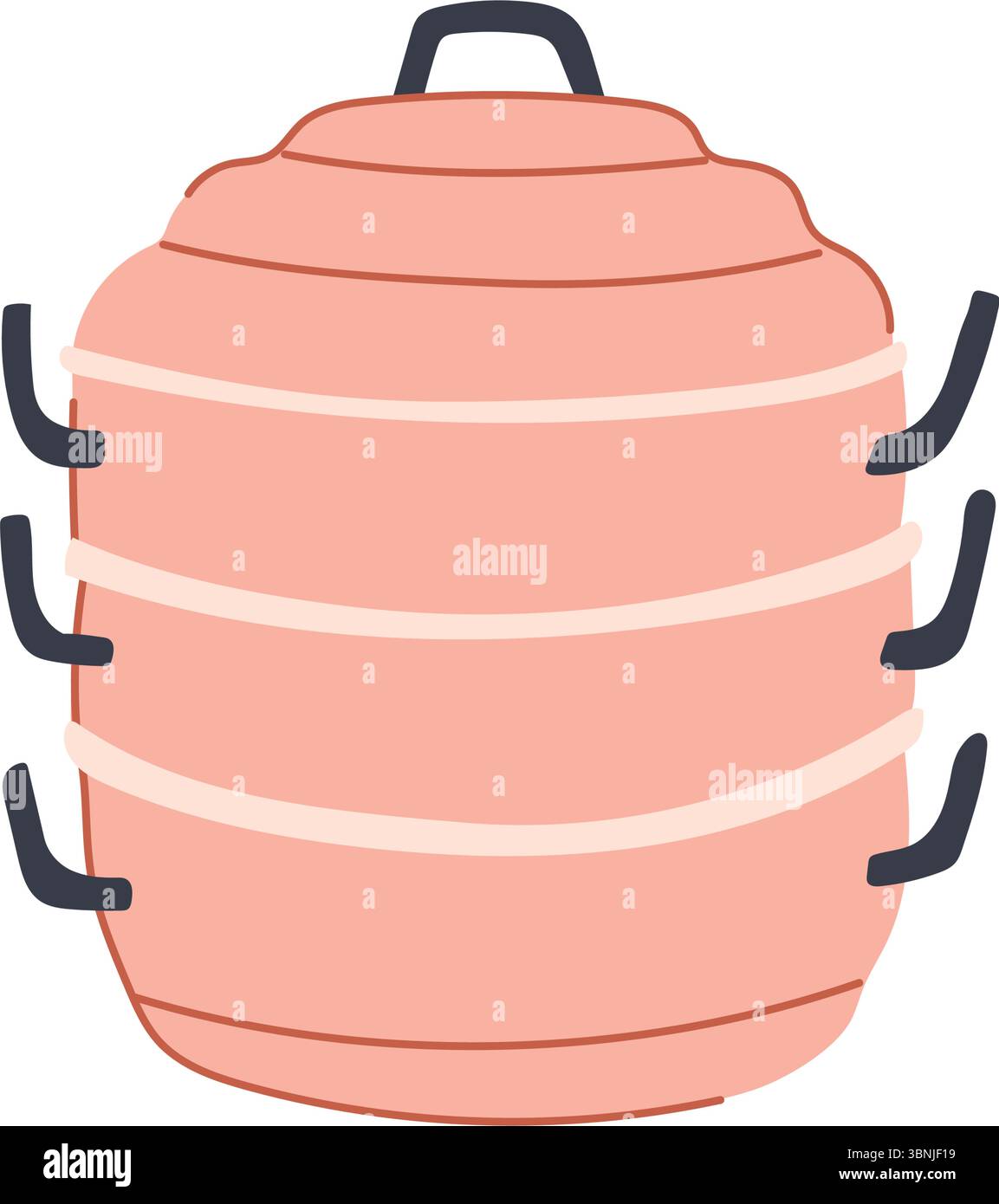 food steamer pot cartoon vector illustration Stock Vector Image & Art ...