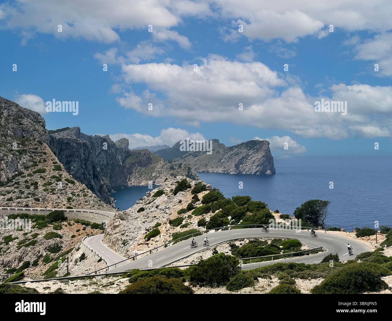 Road cycling in Mallorca, Cap Formentor Stock Photo - Alamy