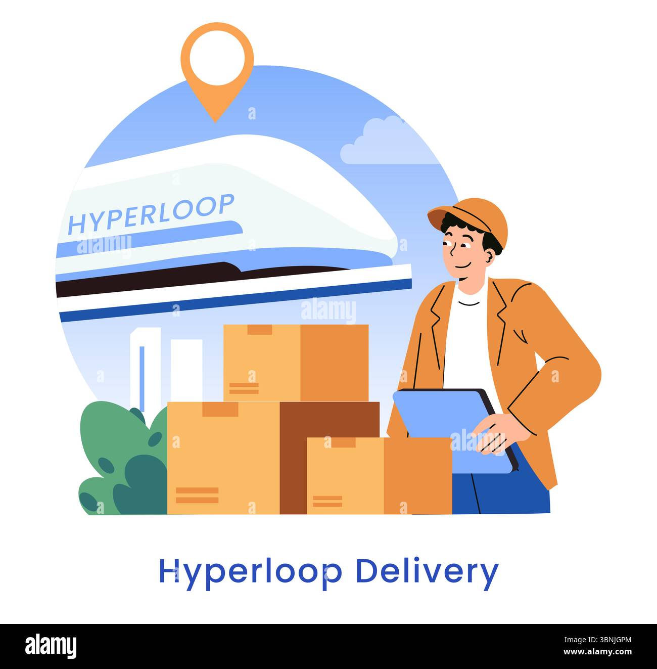 Future Of Delivery concept. Innovative shipping technology with ...