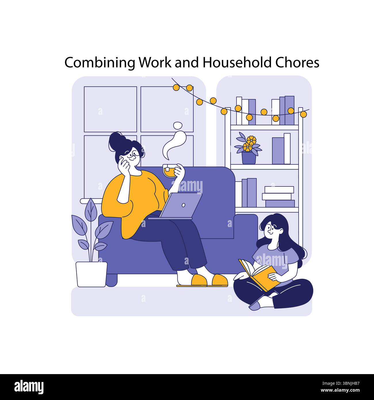 Family at home comfortable environment Stock Vector Images - Alamy