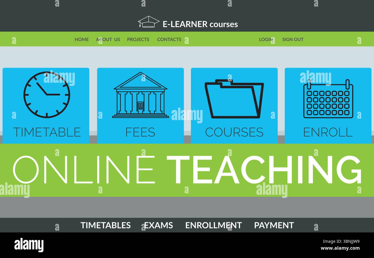 Computer graphic image of e-learning interface on screen Stock Photo ...