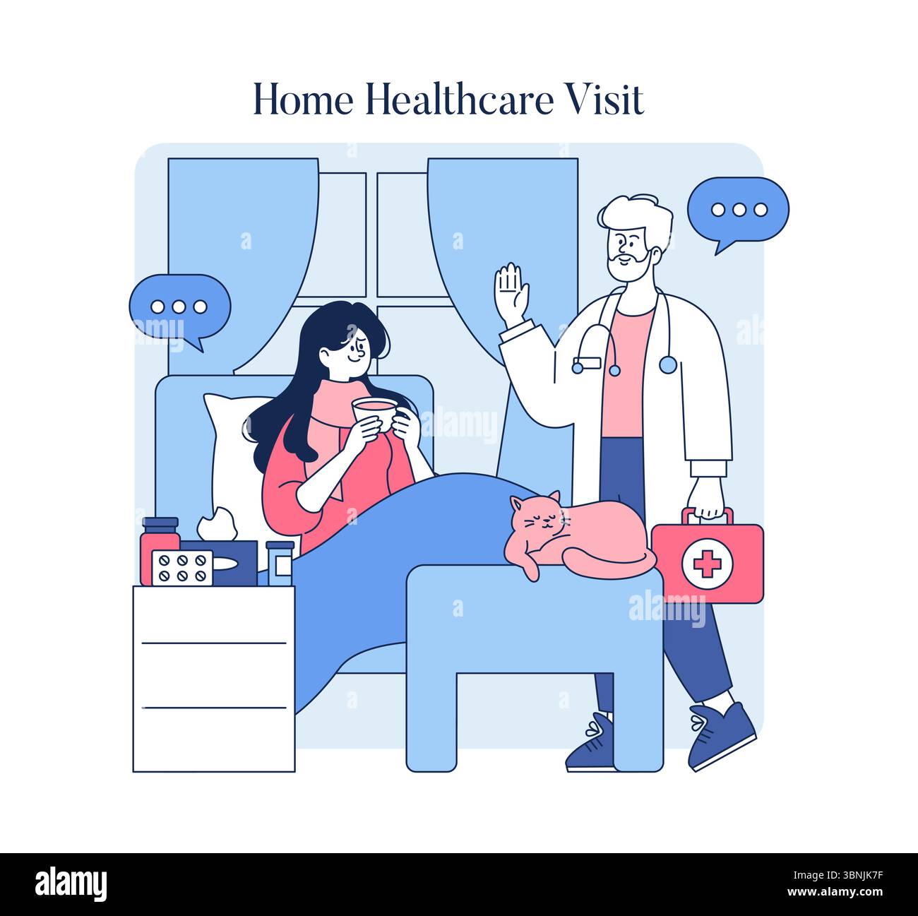 Home healthcare scene Cut Out Stock Images & Pictures - Alamy