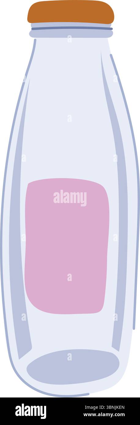 glass vintage milk bottle cartoon vector illustration Stock Vector ...