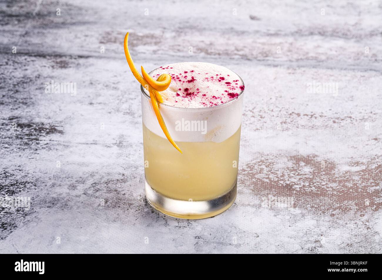 Cold sweet Cocktail Whiskey sour in the glass Stock Photo - Alamy