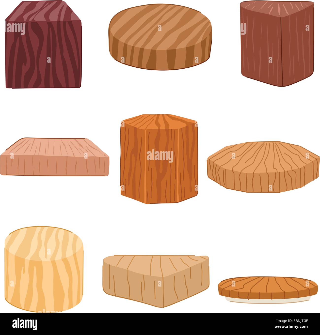 wood platform set cartoon vector illustration Stock Vector Image & Art ...